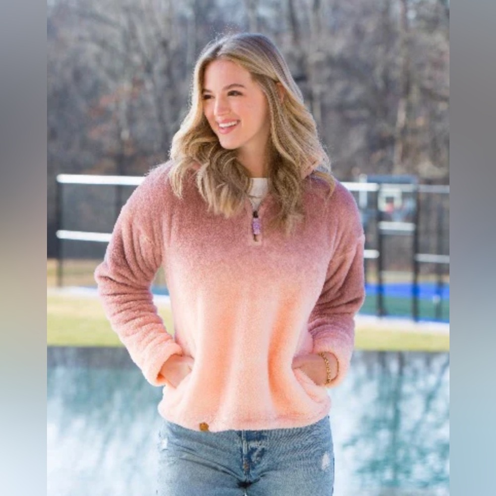 Simply Southern Ombr Sherpa Pullover Size Small - Gem